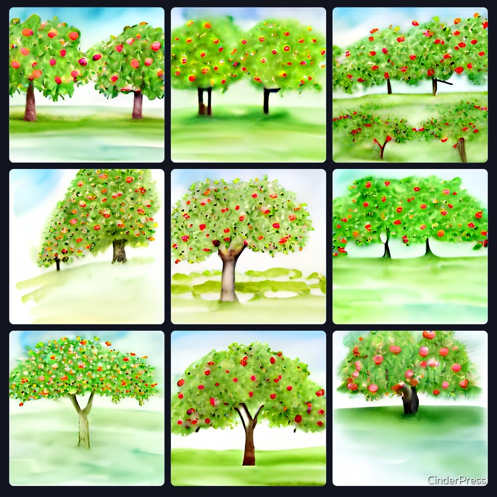 "Apple Tree art pack" by CinderPress | Redbubble