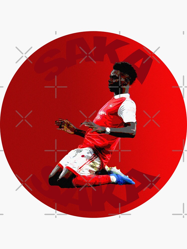 "Bukayo Saka Illustrated Design" Sticker for Sale by jakecheeseman ...