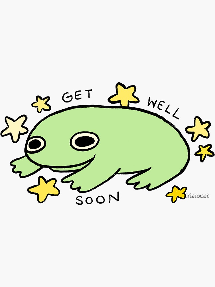 "Get Well Soon | Green Frog with Stars" Sticker for Sale by iristocat ...