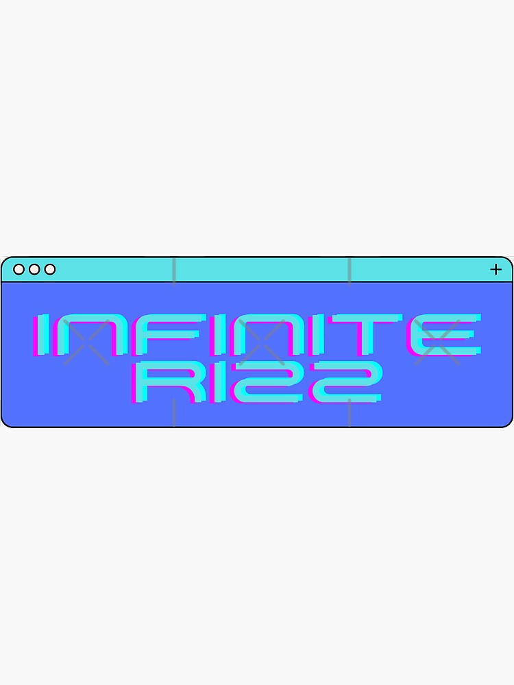 "Blue Infinite Rizz" Sticker for Sale by bigeyetarsier | Redbubble