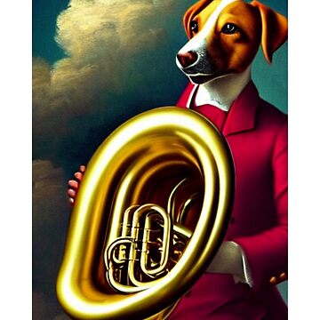 "Tuba Dog" Sticker for Sale by CHADHAIR | Redbubble