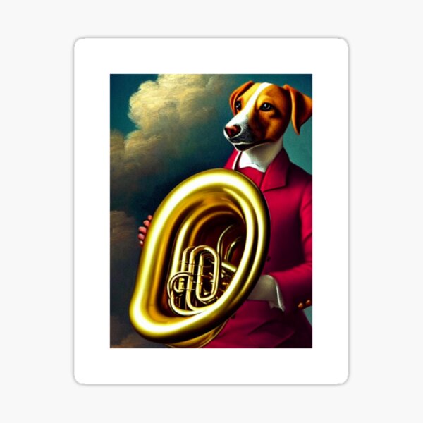 "Tuba Dog" Sticker for Sale by CHADHAIR | Redbubble