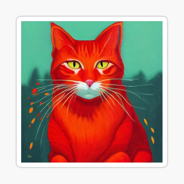 "Evil red Cat art drawing " Sticker for Sale by ZSticker | Redbubble