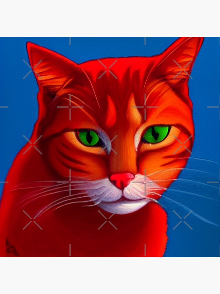 "Red Cat art drawing " Sticker for Sale by ZSticker | Redbubble