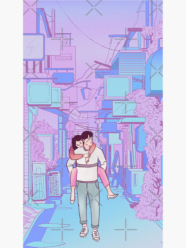 "Boy Carrying Girl Piggyback Style in Pinkish/Purpleish and Blue ...