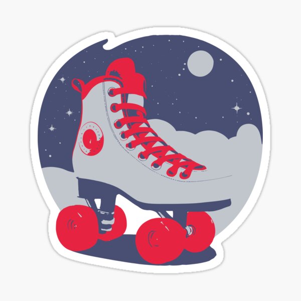 "Midnight Roller (gray red navy)" Sticker for Sale by FantasyPatterns ...