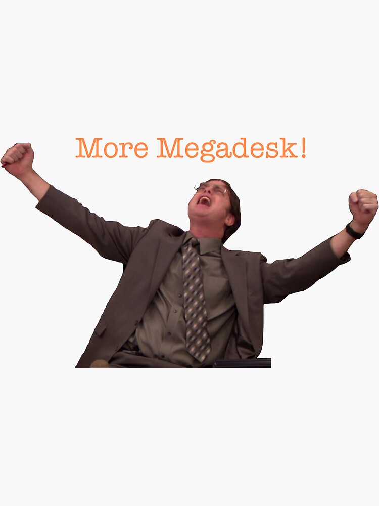 "More Megadesk! (The Office US)" Sticker for Sale by ranisd14 | Redbubble