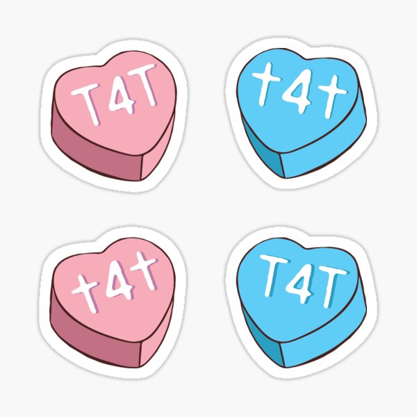 "Trans T4T Valentines Pride Heart Shape Candy" Sticker for Sale by ...