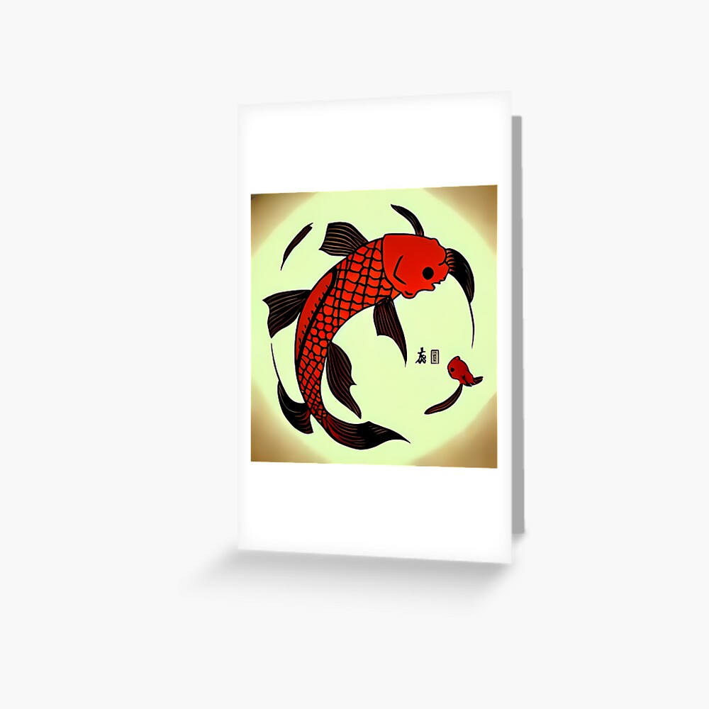 "Koi fish drawing" Greeting Card for Sale by BigBrainArtwork | Redbubble