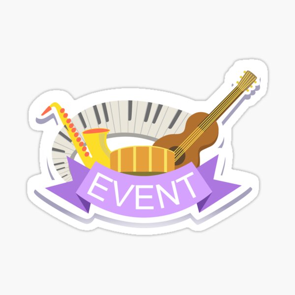"Jazz Concert Event Template Label Cute Sticker" Sticker by topvectors ...