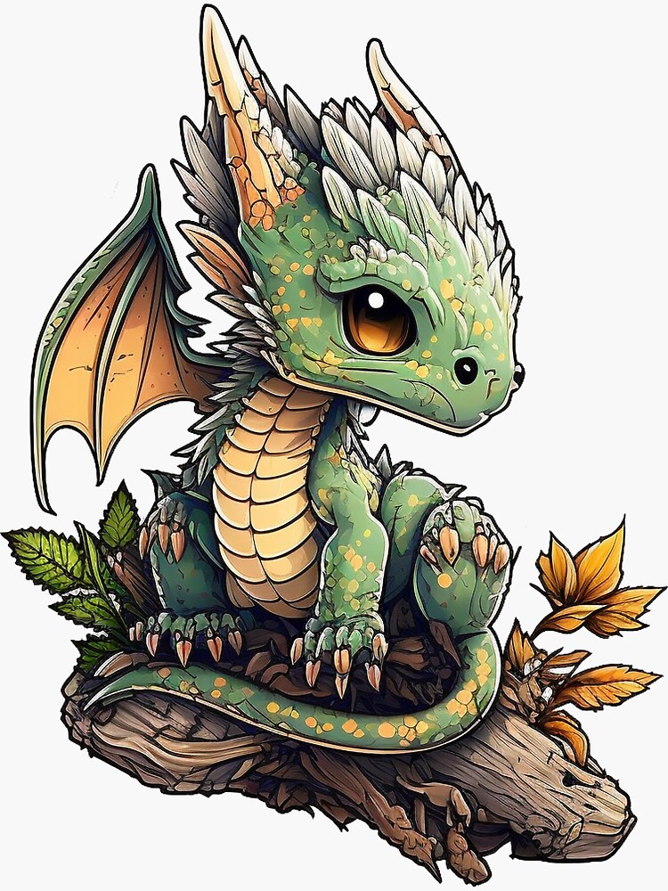 "Oliver The Green Dragon Whelpling" Sticker for Sale by Sabot119 ...