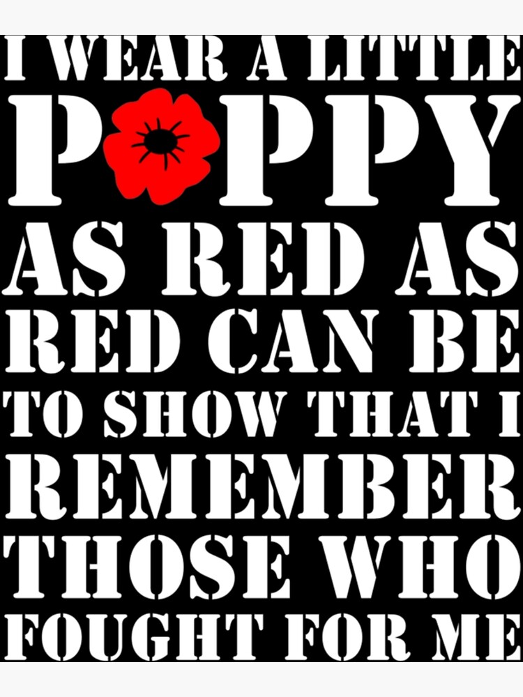 "Poppy Poem " Poster for Sale by baotinminhau79 | Redbubble