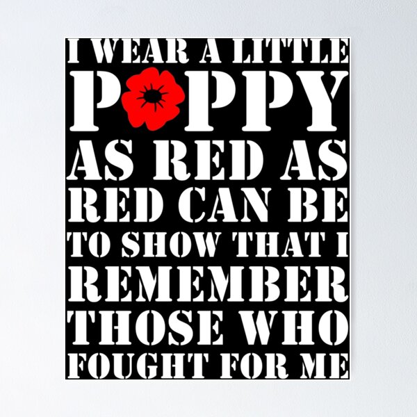 "Poppy Poem " Poster for Sale by baotinminhau79 | Redbubble