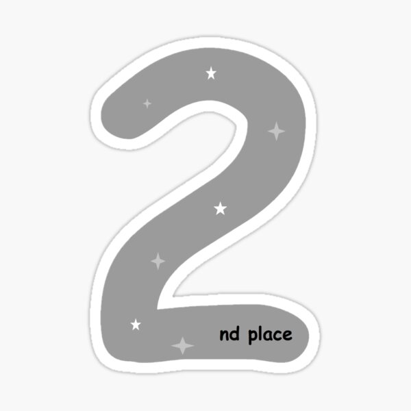 "2nd place" Sticker for Sale by ConfoundedPony | Redbubble
