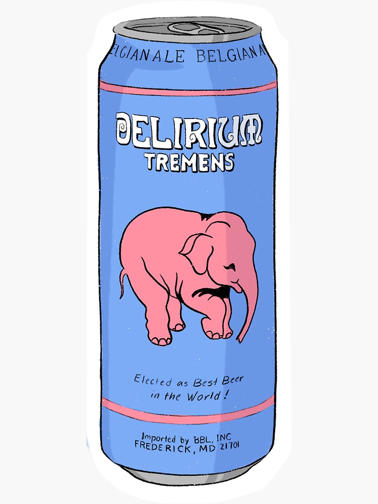 "Delirium Tremens Can" Sticker for Sale by mvwheelock | Redbubble