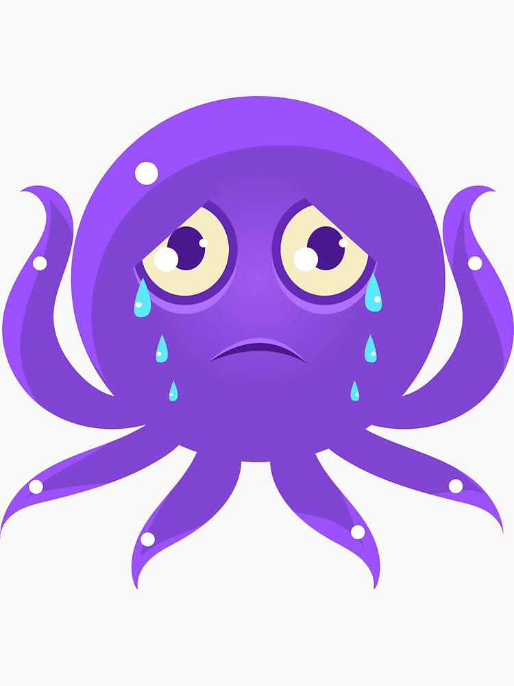 "Crying Funny Octopus Emoji" Sticker for Sale by topvectors | Redbubble