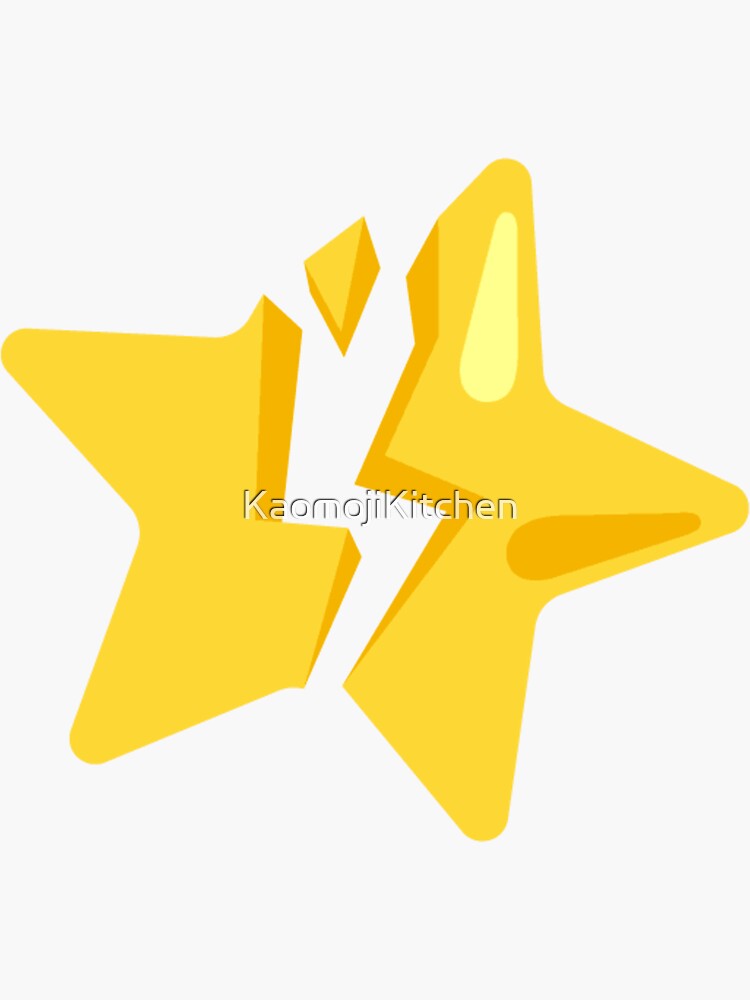 "Broken Star Emoji Sticker" Sticker for Sale by KaomojiKitchen | Redbubble