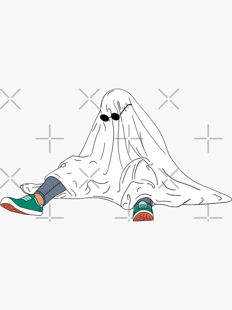 "Sad Ghost" Sticker for Sale by BubbleDesigns4U | Redbubble