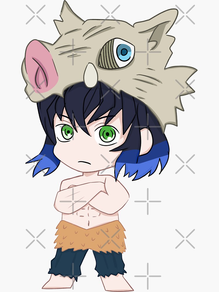 "Inosuke Chibi " Sticker for Sale by sneebudle | Redbubble