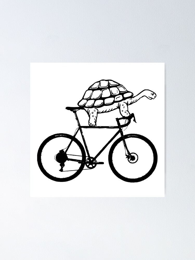 "Gravel Bike Turtle" Poster for Sale by TeamBeer | Redbubble