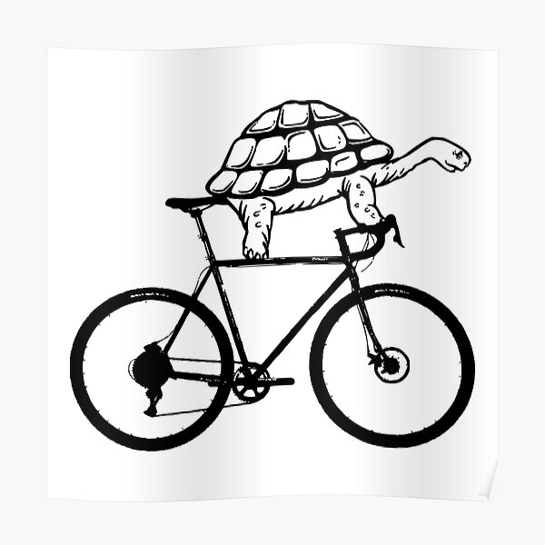 "Gravel Bike Turtle" Poster for Sale by TeamBeer | Redbubble