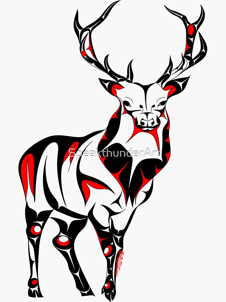 "Coastal Young Elk" Sticker for Sale by SpeakthunderArt | Redbubble