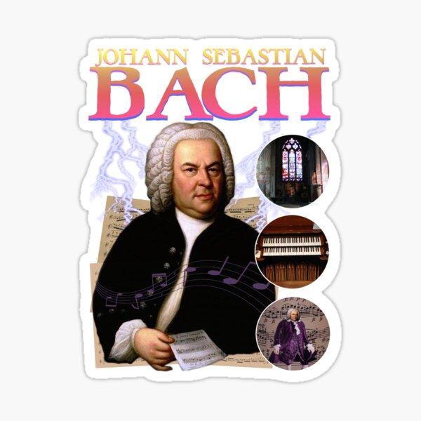 "BACH RAP TEE Classical Composer Music Vintage Band Tee " Sticker for ...