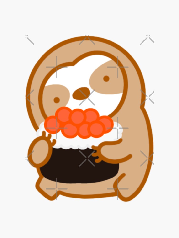 "Cute Salmon Roe Sushi Sloth" Sticker for Sale by theslothinme | Redbubble