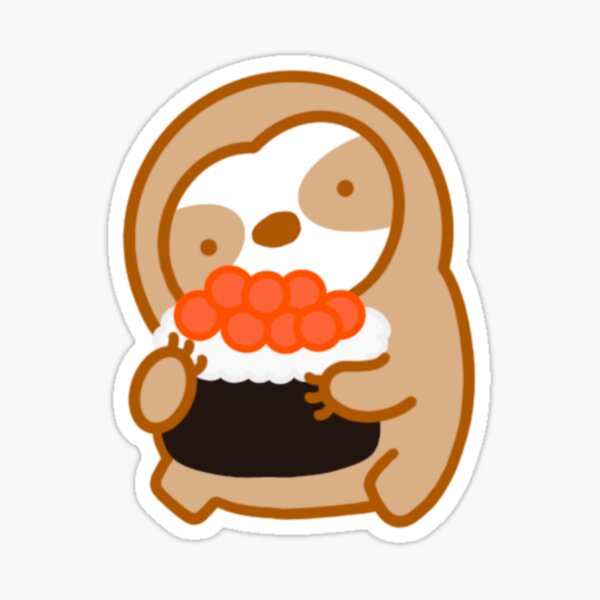 "Cute Salmon Roe Sushi Sloth" Sticker for Sale by theslothinme | Redbubble