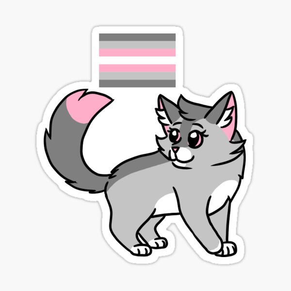 "Demigirl Pride Cat With Flag" Sticker for Sale by CharmingHarlan ...