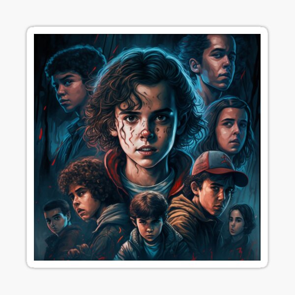 "Stranger Things Art" Sticker for Sale by SanchCreation | Redbubble
