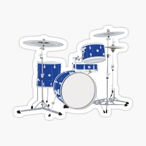 "Illustrated Drum Kit (Drummer) Drums" Sticker for Sale by designdog ...