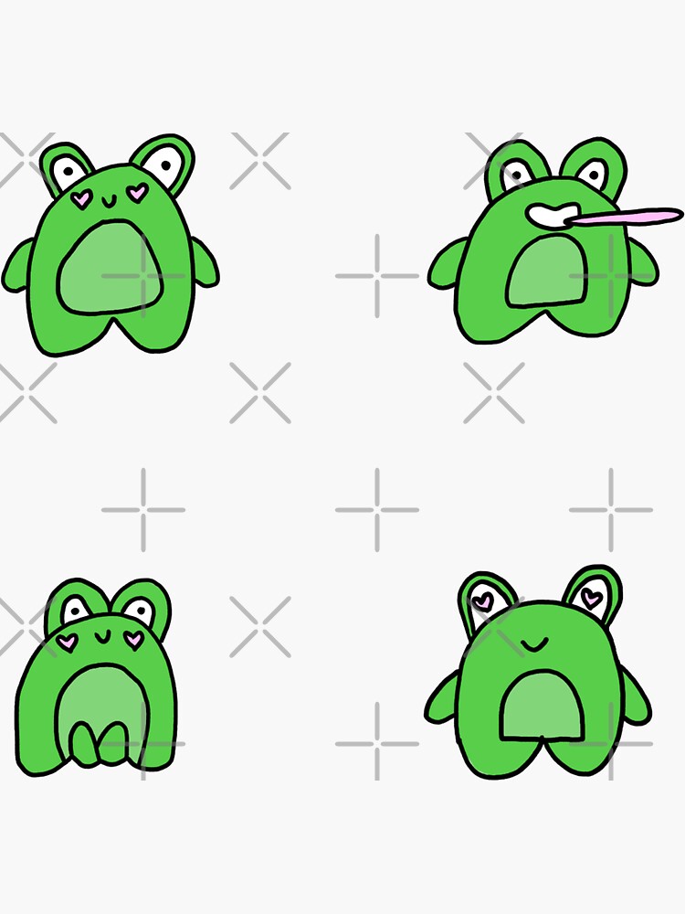 "cute frogs sticker pack (choose medium or larger)" Sticker for Sale by ...