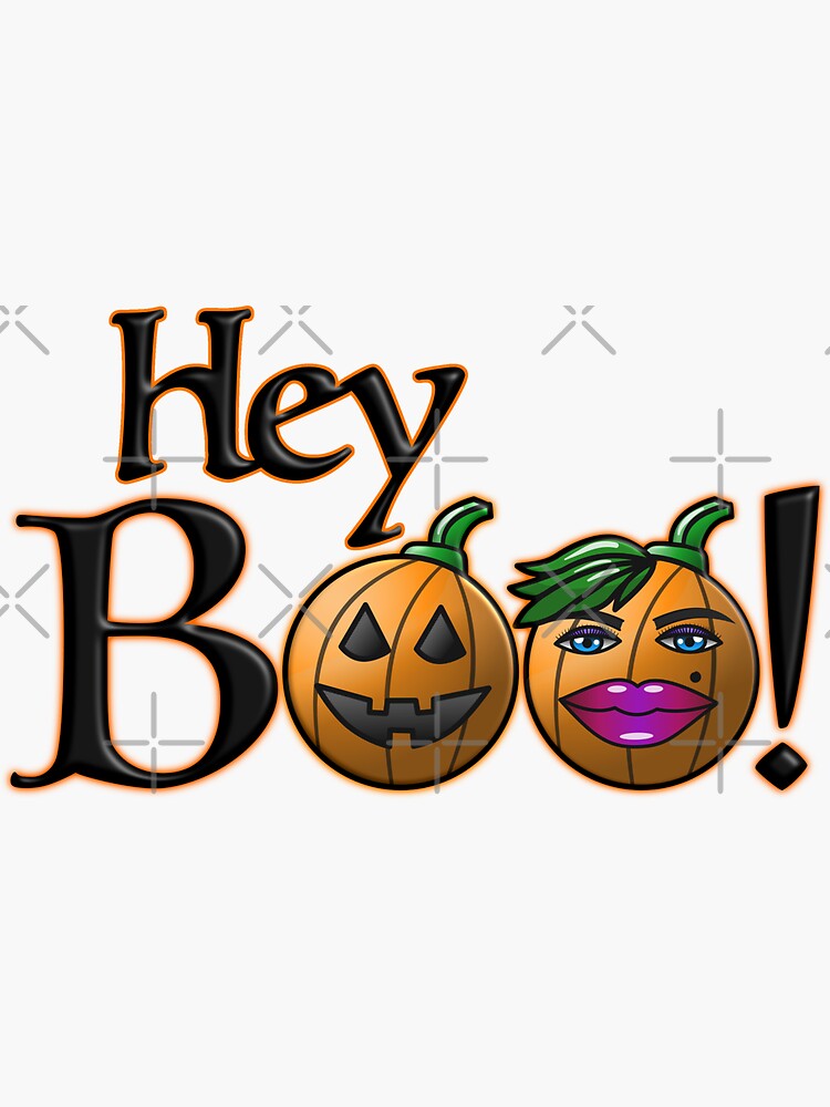 "Hey Boo!" Sticker for Sale by RogueGear | Redbubble