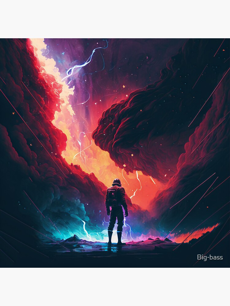 "neon space storm" Sticker for Sale by Big-bass | Redbubble