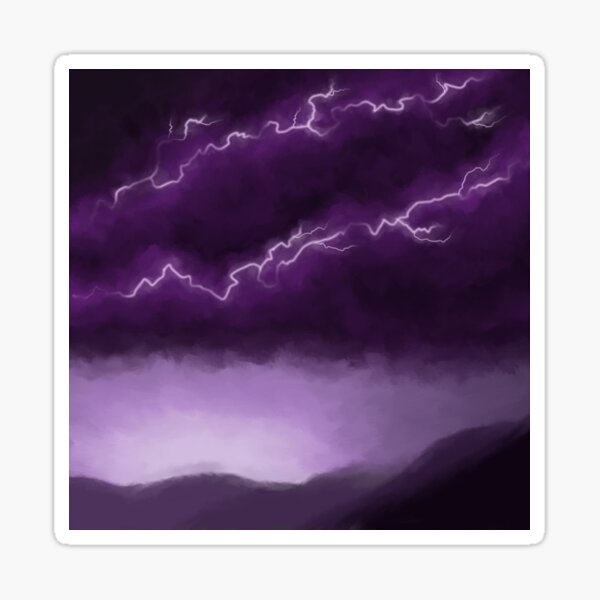 "Purple Lightning " Sticker for Sale by NoctivagantArt | Redbubble