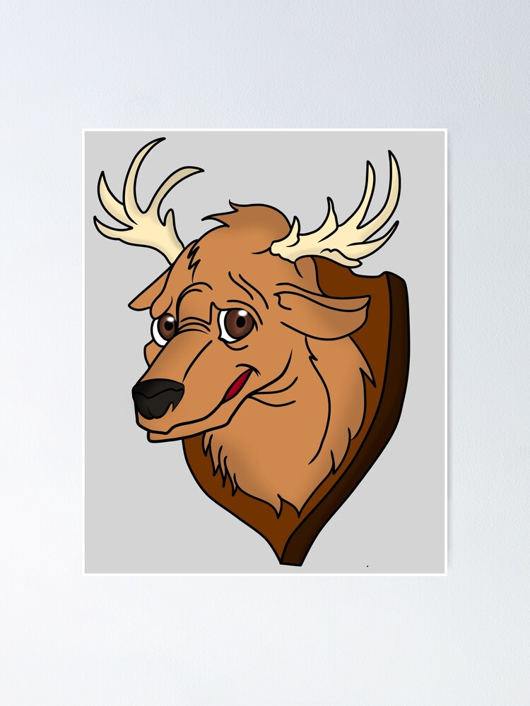 "New School Mounted Deer Head " Poster for Sale by Goodinktentions | Redbubble