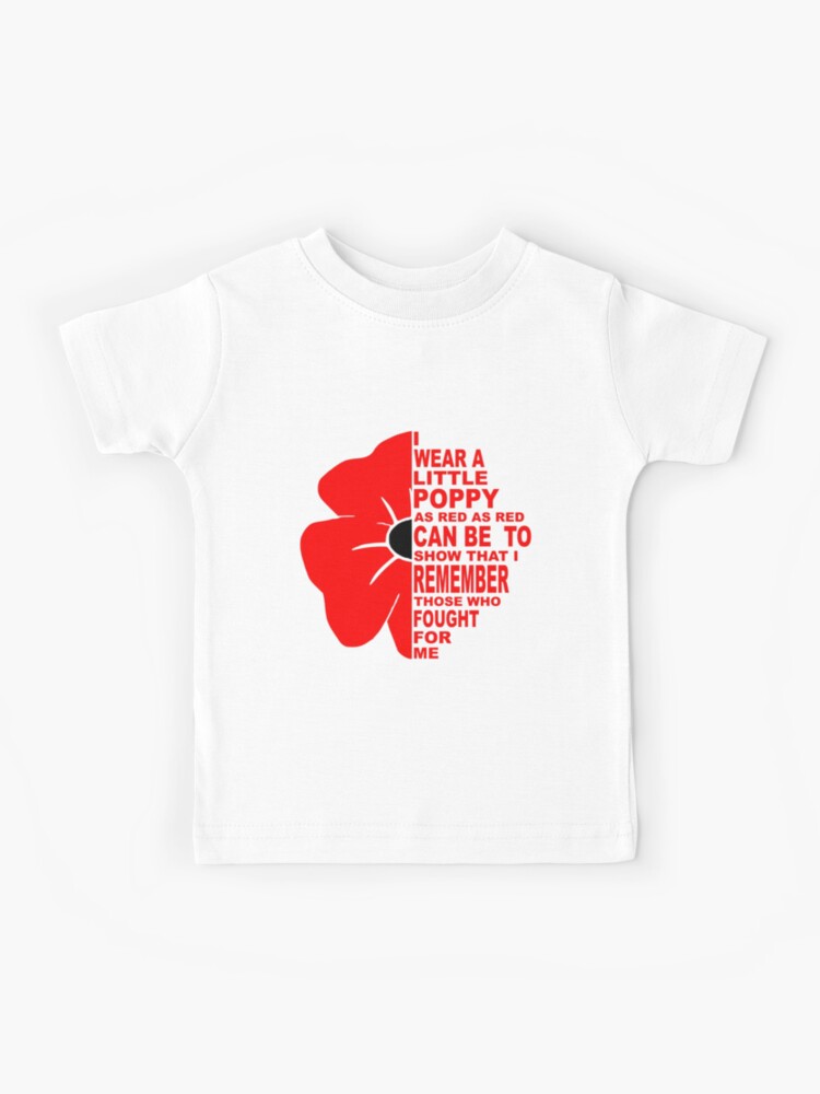 "Poppy Remembrance Poem " Kids T-Shirt for Sale by baotinminhau79 ...