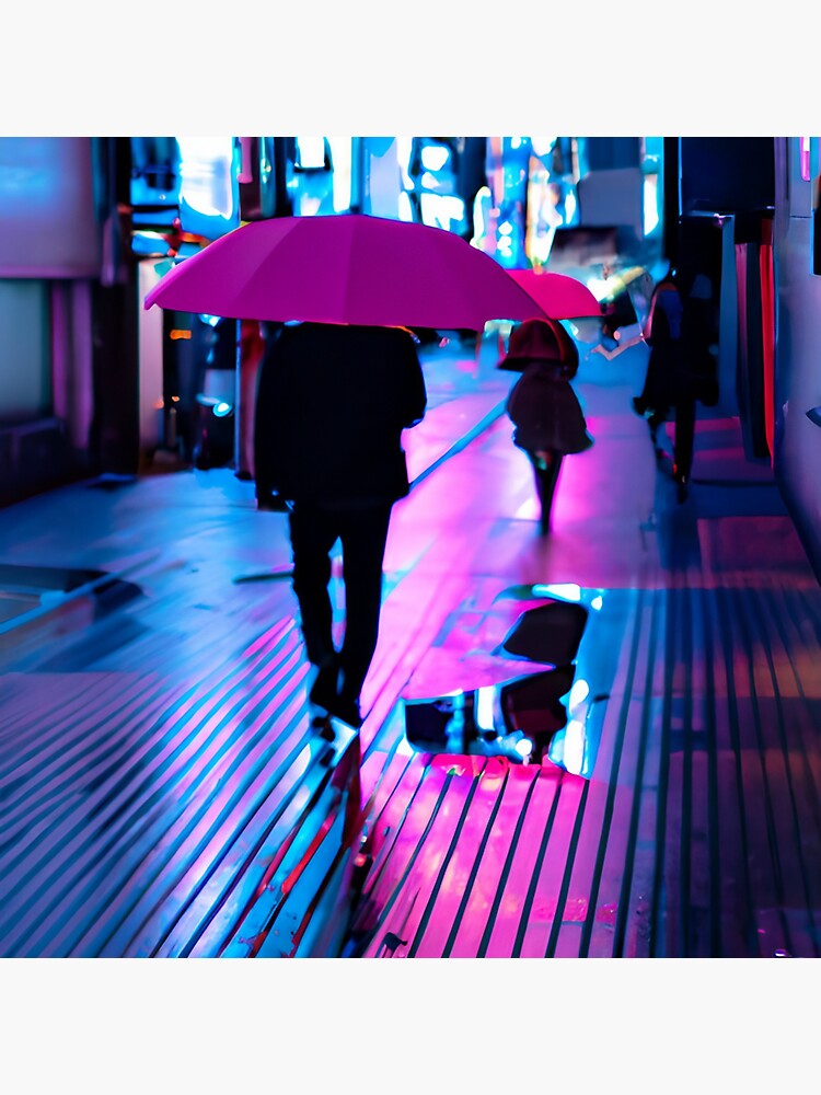 "Umbrella passerbys in Tokyo's streets " Sticker for Sale by Arts4Fans ...