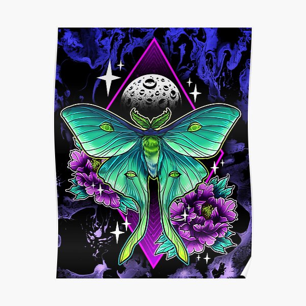 "Luna Moth" Poster for Sale by retkikosmos | Redbubble