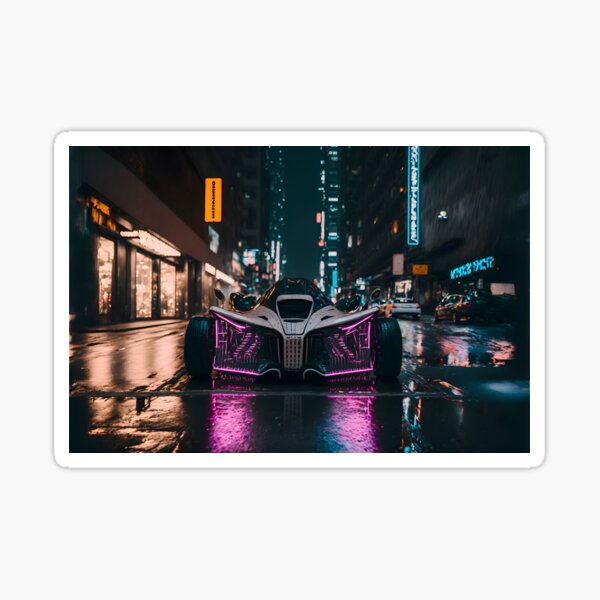 "Futuristic Cyberpunk Vehicle" Sticker for Sale by ArtAT | Redbubble