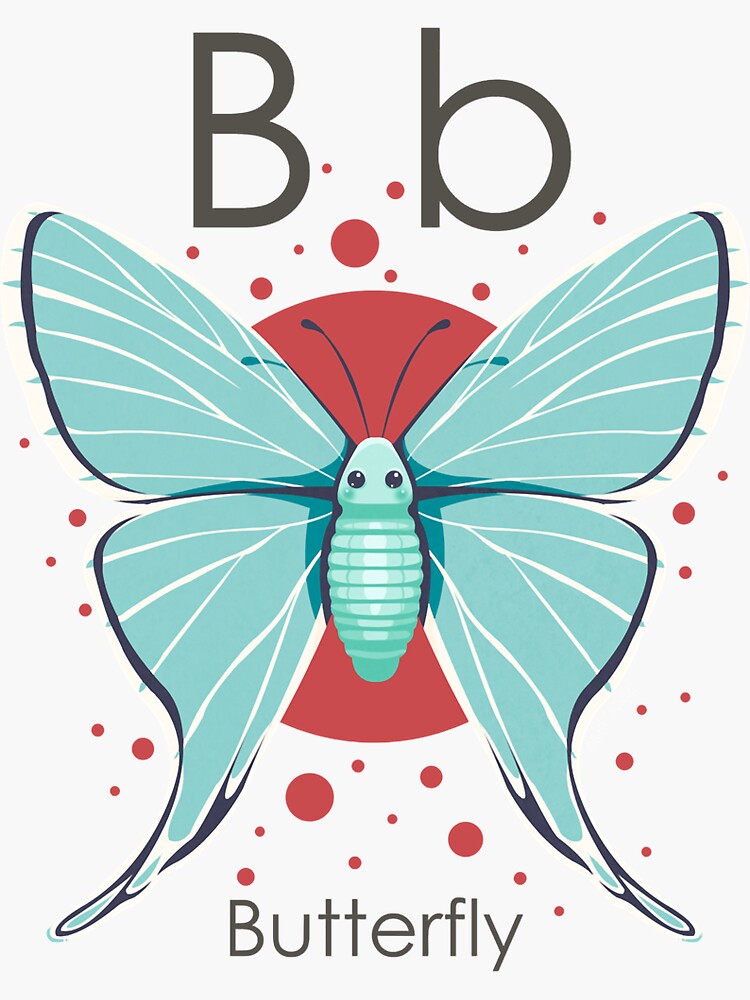 "B is for Butterfly" Sticker for Sale by SewUsefulStud | Redbubble