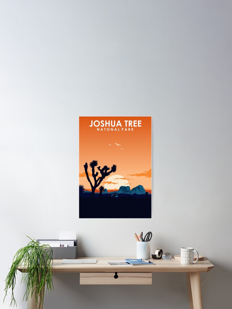 "Joshua Tree Vintage Minimimal Retro National Park Travel Poster ...