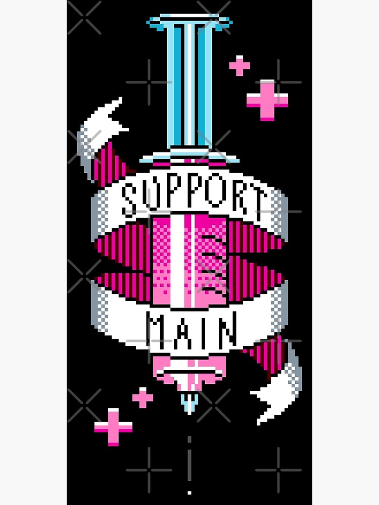 "Support Main Gamer Pink Syringe Pixel Art" Poster for Sale by ...