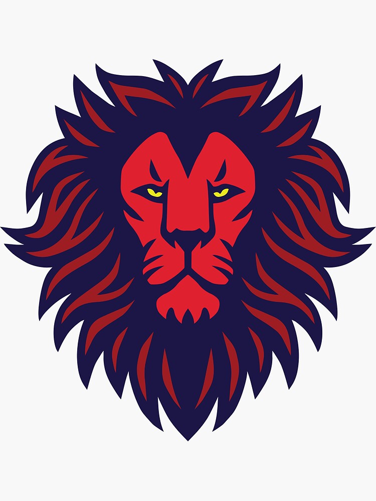 "Red King: Bold and Eye-Catching Red Lion Design | Aesthetic" Sticker ...