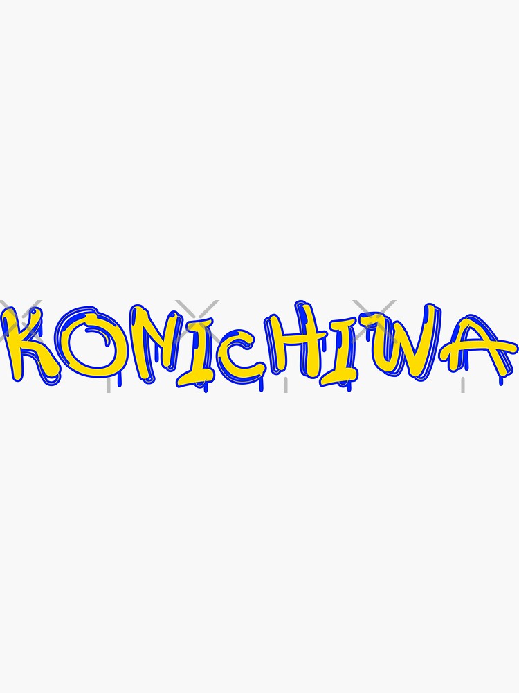 "KONICHIWA " Sticker for Sale by MAGIC-22 | Redbubble