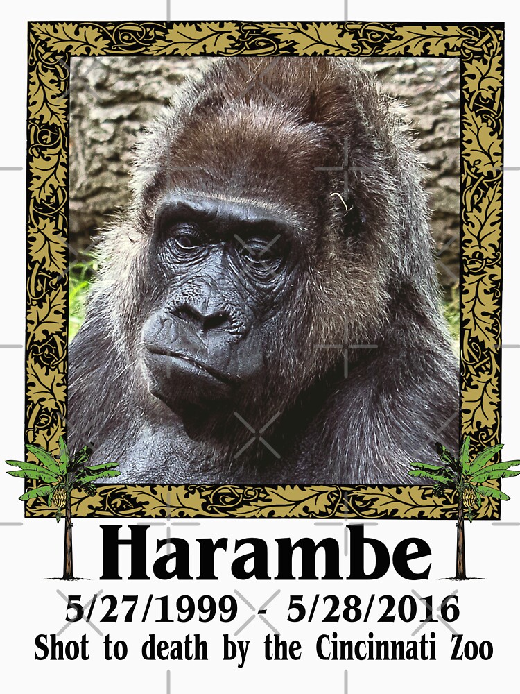 "Harambe Memorial Design In Loving Memory" T-shirt for Sale by ...