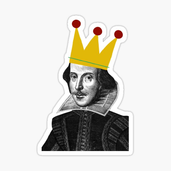 "William Shakespeare Crown Portrait" Sticker for Sale by ...