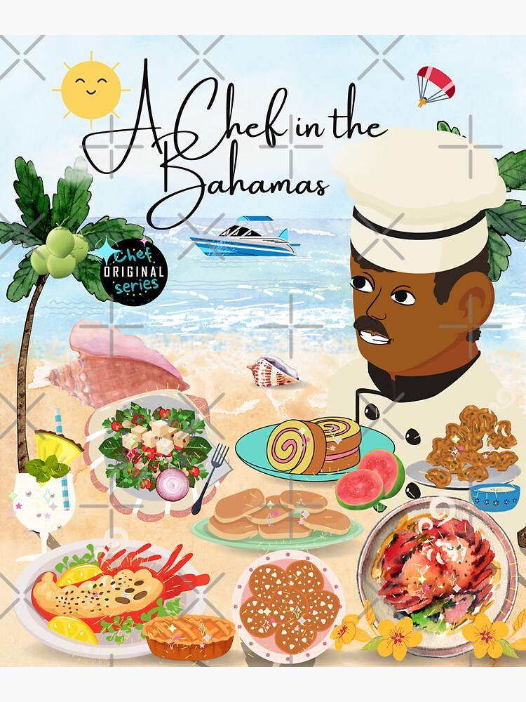 "A Chef in the Bahamas" Sticker for Sale by Lop-and-Me | Redbubble