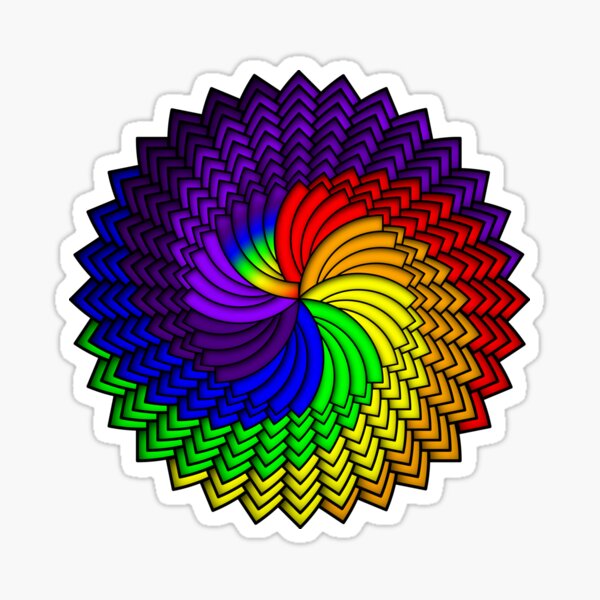 "Spiked Rainbow Swirl Pattern" Sticker for Sale by AbortRetryFail ...